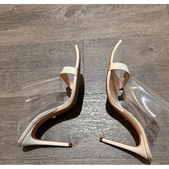SCHUTZ | Shoes | Schutz X Adriana Lima Naked Mule White Heels ...